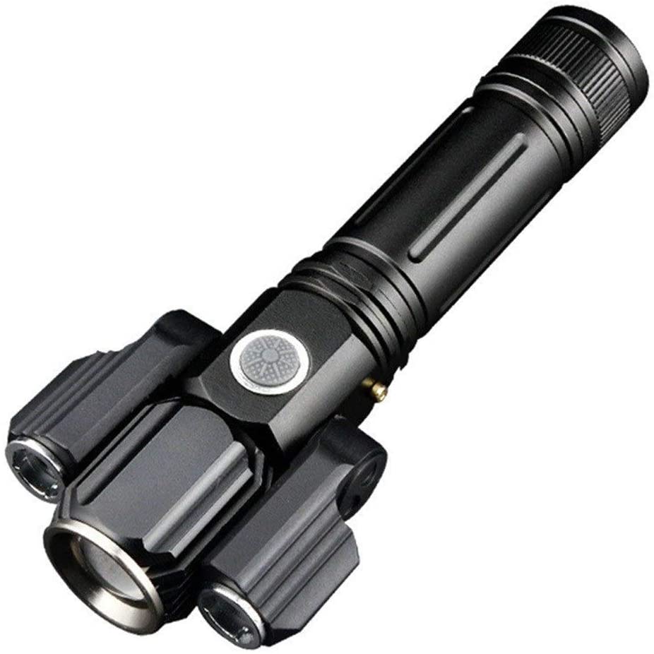 Portable Rechargeable Triple Head LED Flashlight & Torch Light - Water